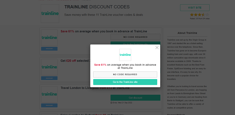 TrainLine Discount Codes - 60% Off at MyVoucherCodes!
